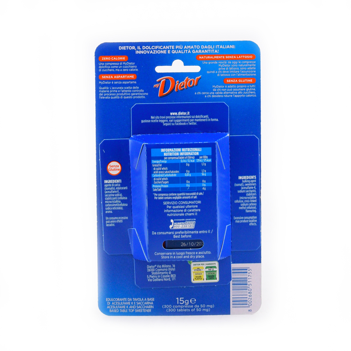 Dietor Dolcificante My Dietor 300 compresse | Paladini Otello Supermercati