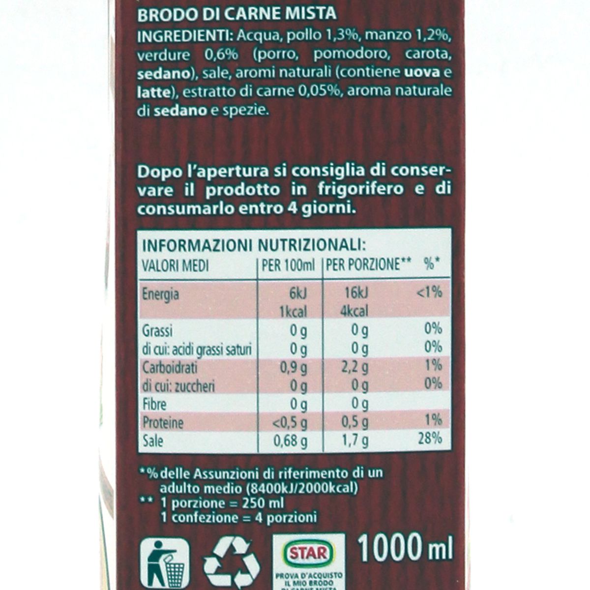 Star Il Mio Brodo di Carne Mista 1l | Paladini Otello Supermercati