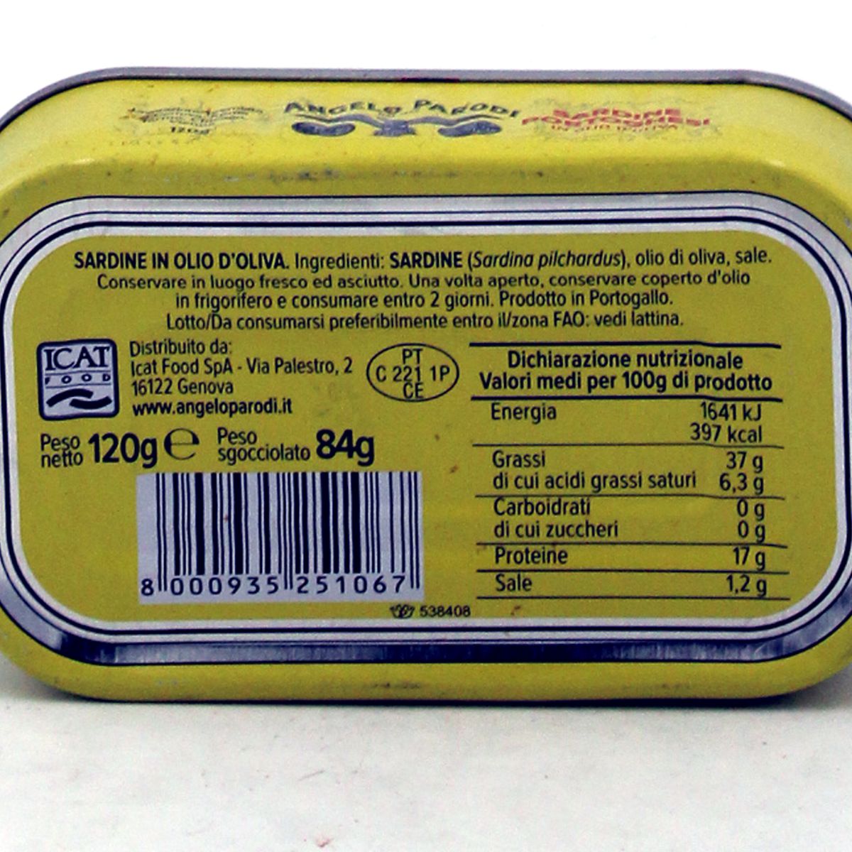 Angelo Parodi Sardine Portoghesi in Olio di Oliva 120g | Paladini ...